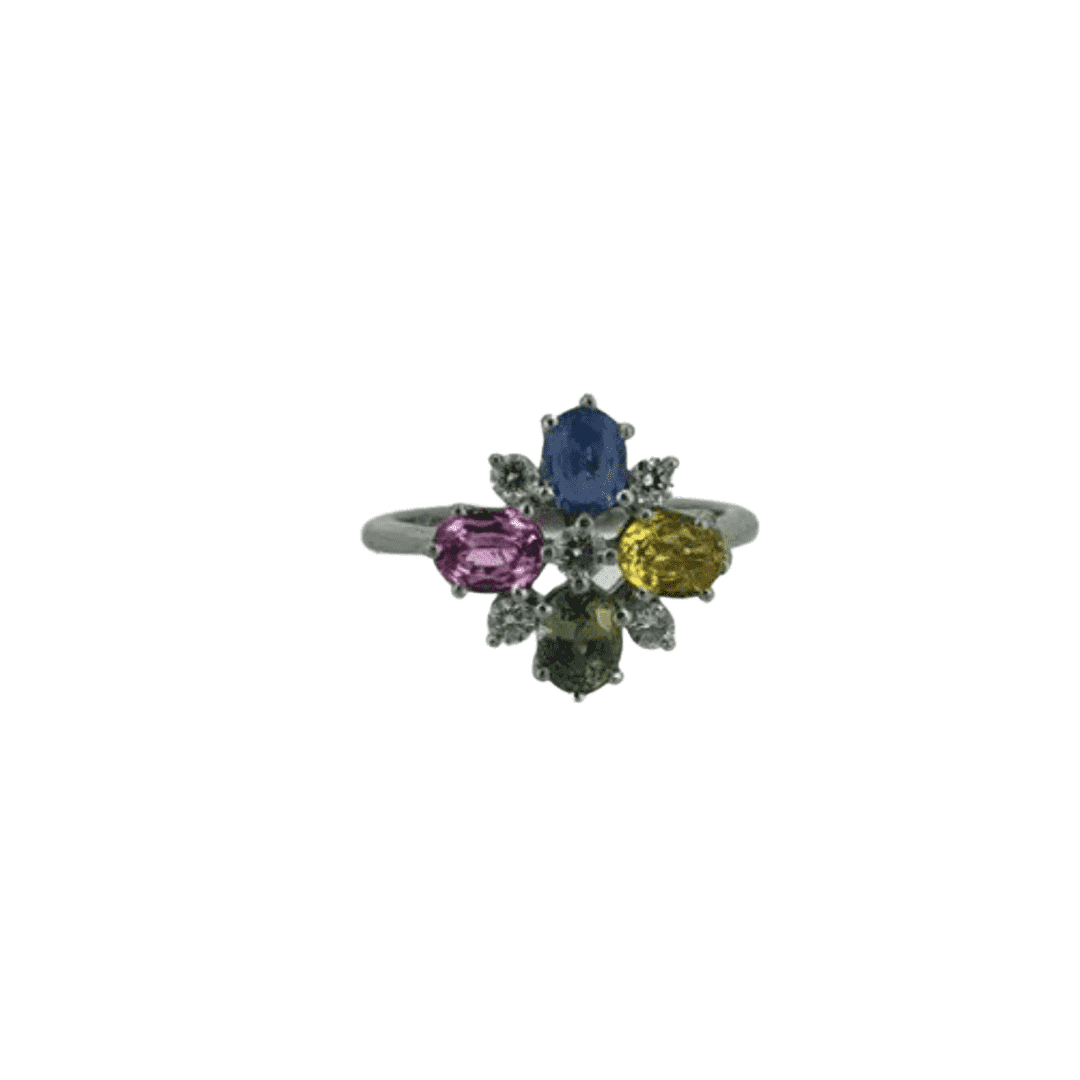 18ct White Gold Multi Sapphire Ring – W. Carter and Son